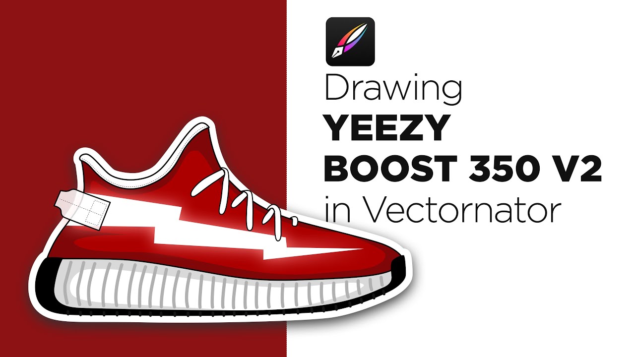 Watch me draw the YEEZY BOOST 350 V2 (in Vectornator on the Ipad) - YouTube