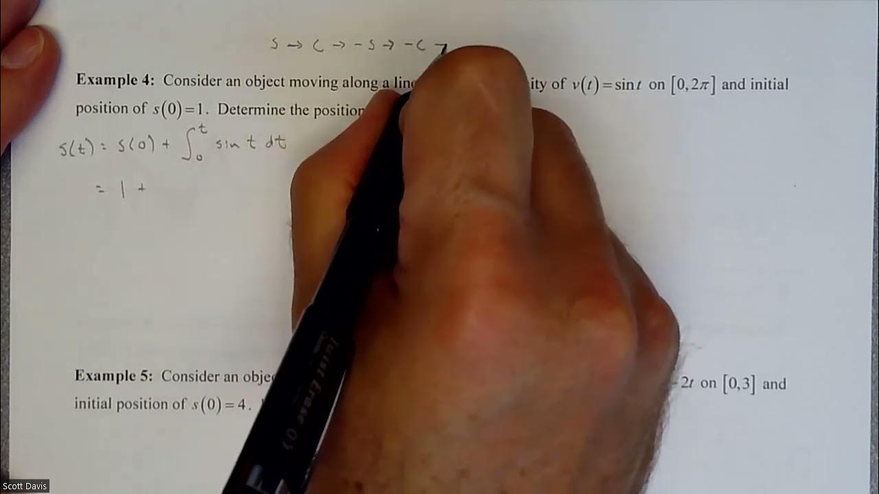 Calc 1- Finding Specific Position Function from Velocity Function #1 - YouTube