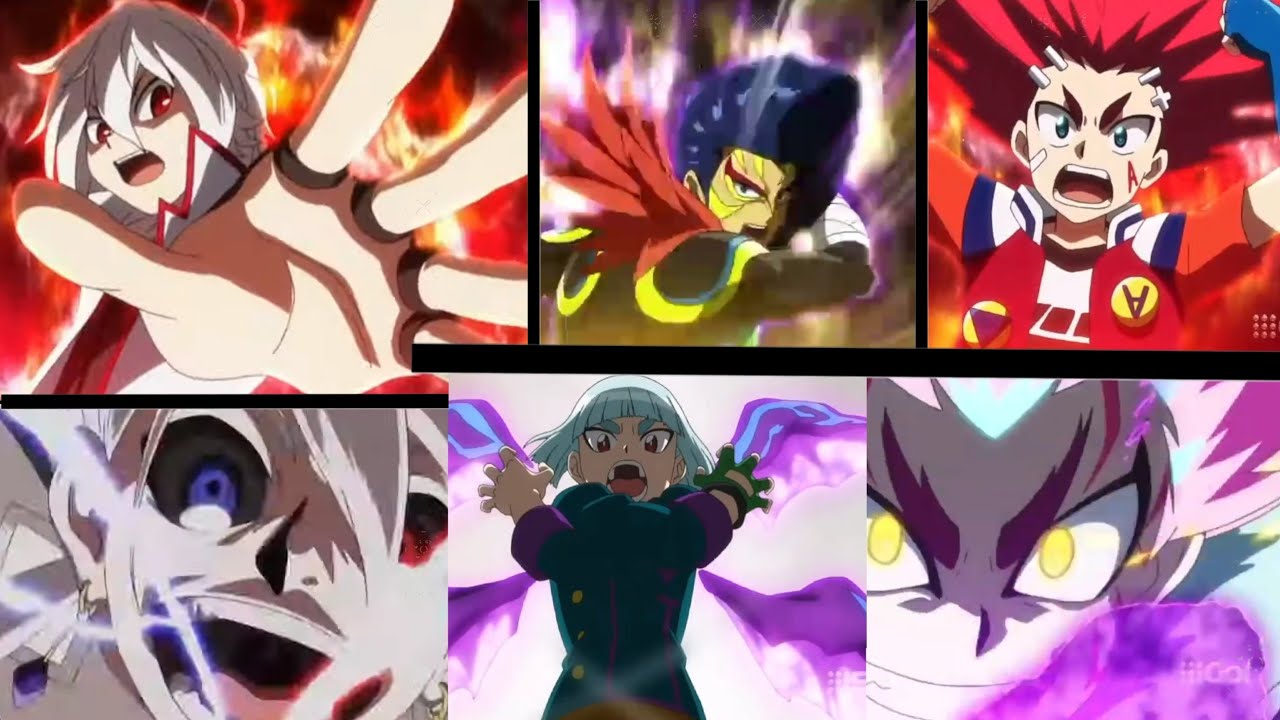 Aiger vs shu vs lain vs Bashara vs phi vs arthur (Beyblade ultimate ...