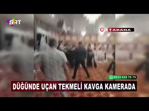 Düğünde uçan tekmeli kavga kamerada