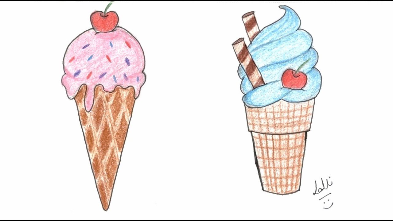 How to draw Cute Ice Cream 2ways step by step - YouTube