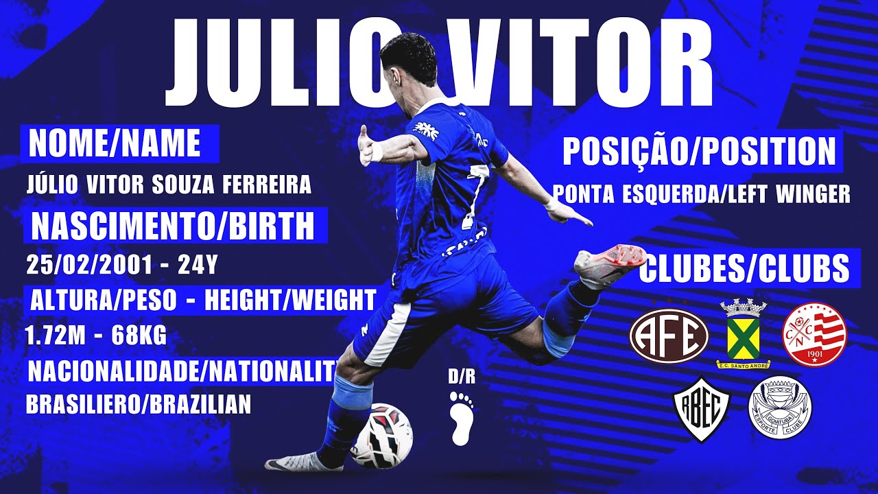 JÚLIO VITOR - Ponta Esq/Left Winger - Highlights 2025 - YouTube