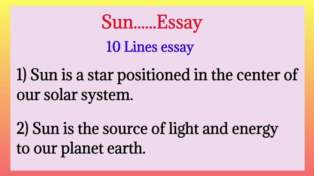 10 line on Sun / Essay on Sun - YouTube