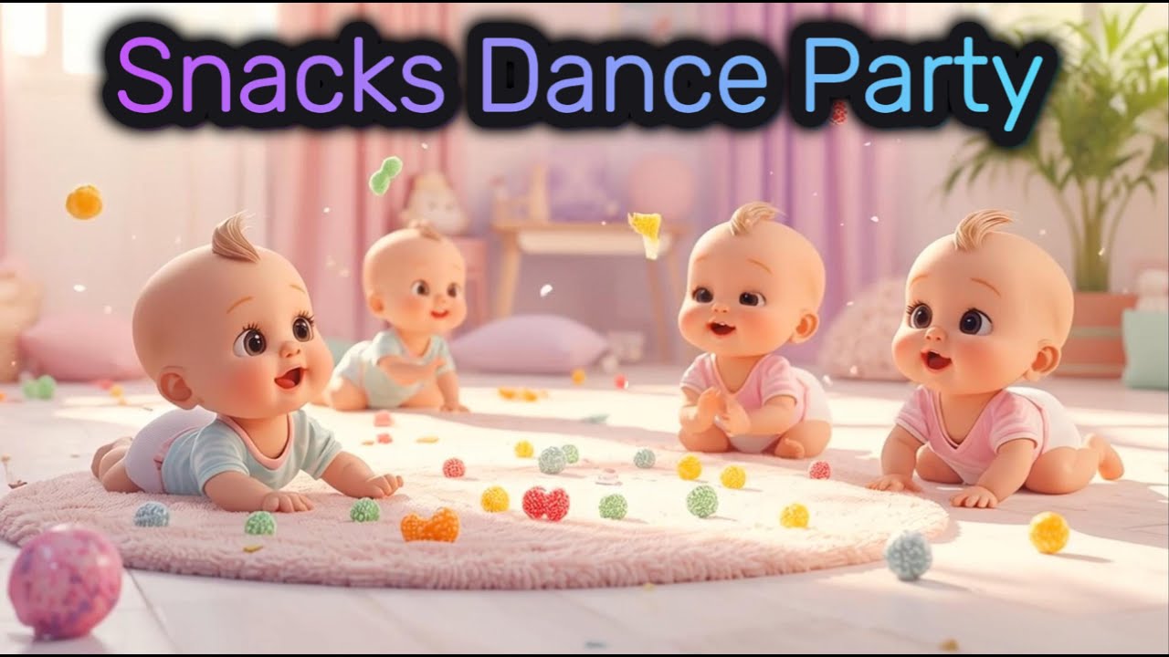 Toddlers & Snacks Dance Party! 🍓🍌🍪🥳 | Cute Kids & Snacks Animation ...