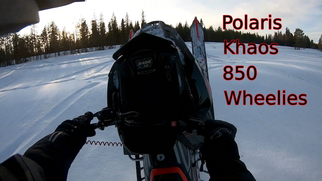 Polaris Khaos 850 WHEELIES!! IN DEEP SNOW!! - YouTube