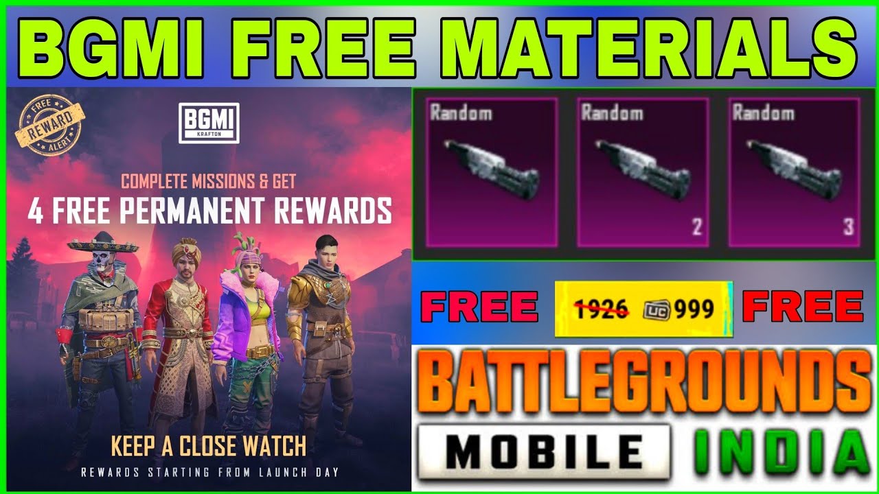 BGMI Free Material After Unban | How To Get Free Materials In BGMI ...