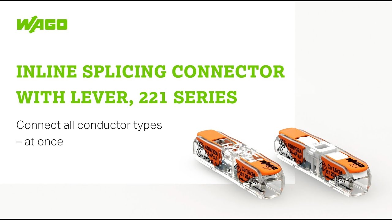 WAGO 221 Series - Inline Splicing Connectors - YouTube