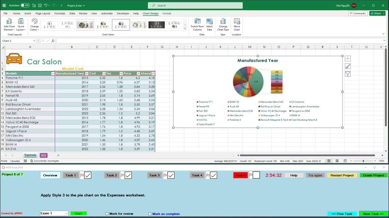 Exam1_Project6_Task5 - MOS Excel 2016 Ex1 Proj6 T5 - YouTube