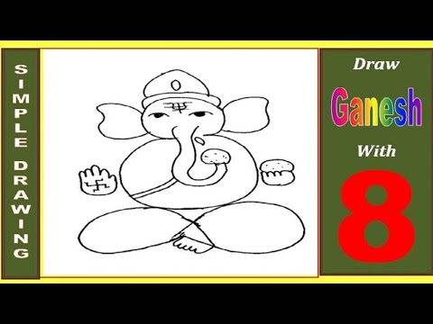 Learn Ganesh ji Drawing | Draw with 8 Lord Ganesha step by step for ...
