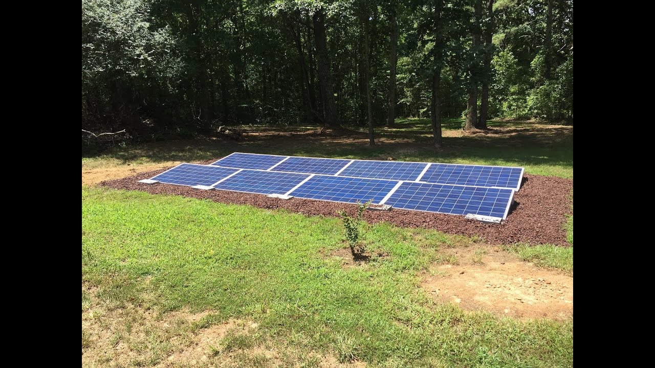 3.2KW Off grid solar ground mount install with dual fuel generator back ...