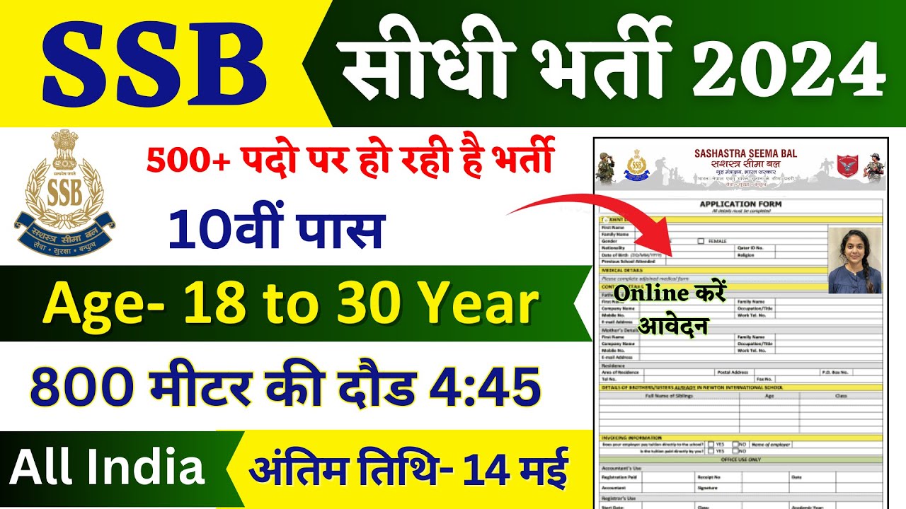 SSB Recruitment 2024 Notification | SSB New Vacancy 2024 | Bharti May ...