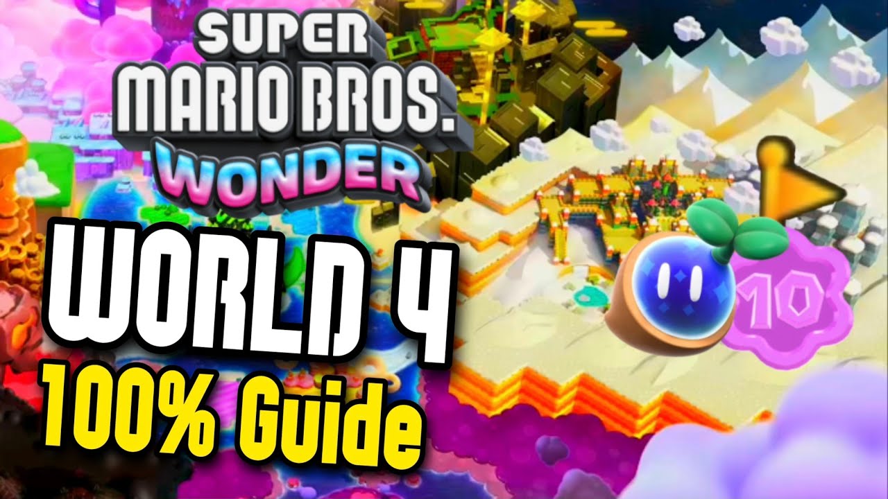 SUPER MARIO BROS. WONDER: Sunbaked Desert 100% Guide: Wonder Seeds ...