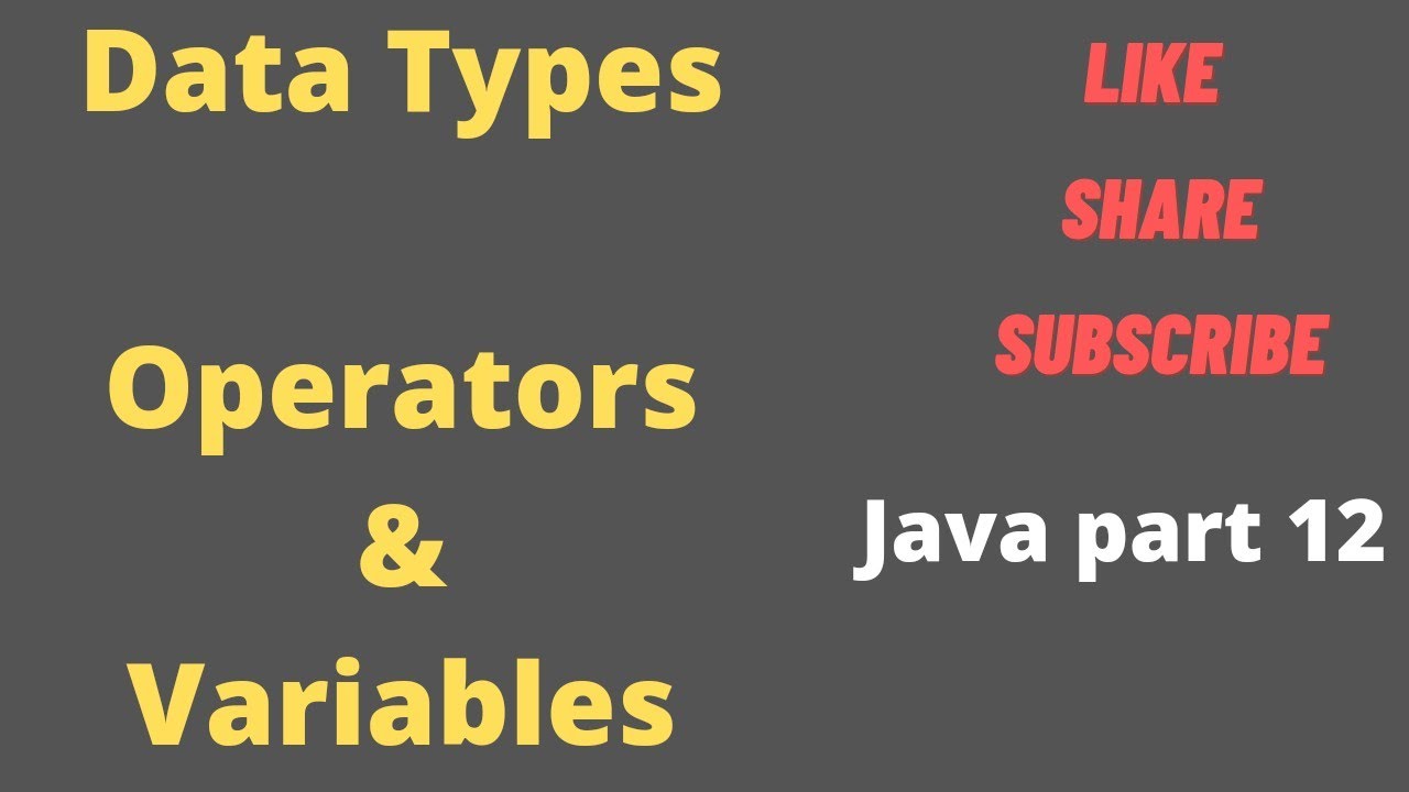 Data Types In Java Operators In Java Variables In Java Telugu 9038