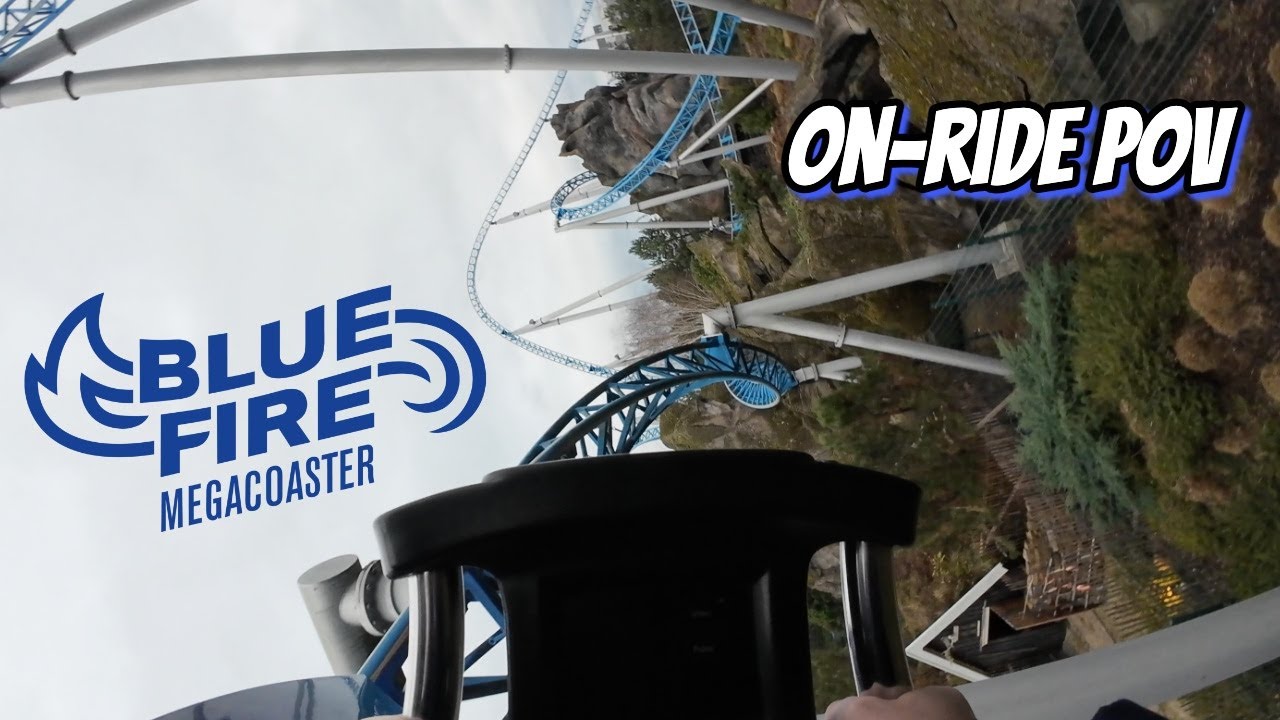 Thrilling Blue Fire Roller Coaster POV - Front Row 4K - YouTube