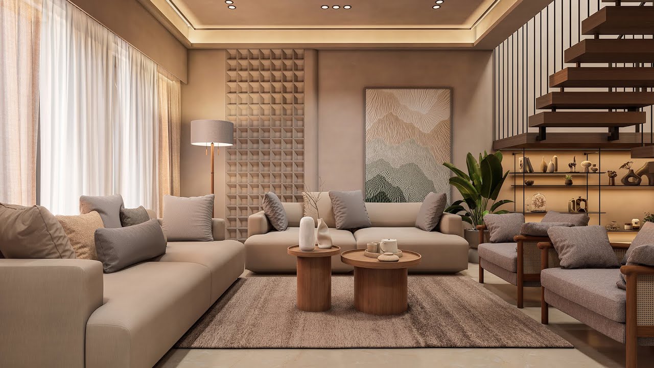 Stunning 3D Interior Walkthrough | Living, Dining & Kitchen - YouTube