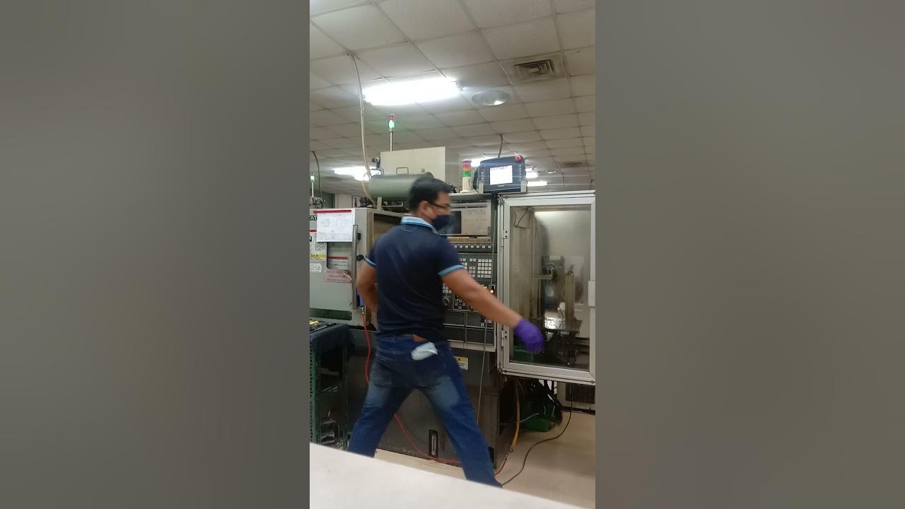 OKUMA CNC LATHE MACHINE, Set-up, Create program, and Calibrate Robot ...