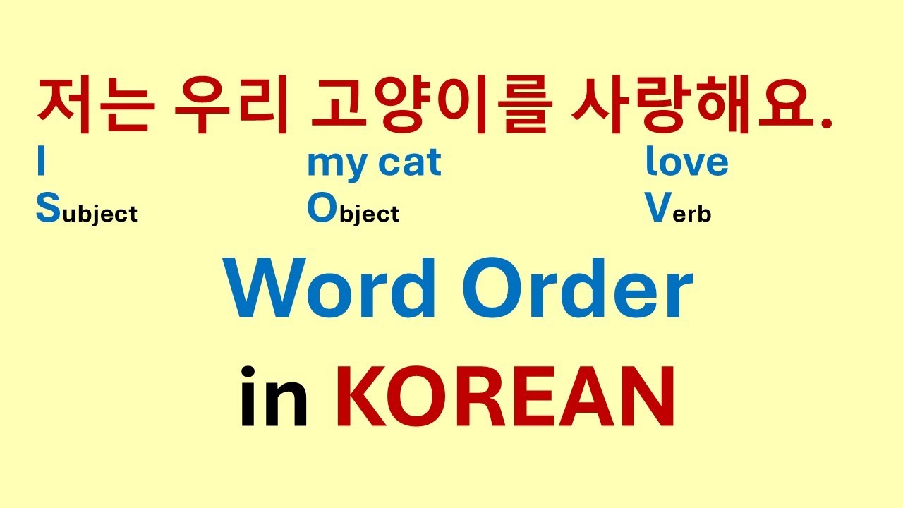 #6 Subject Object Verb Korean word order - YouTube