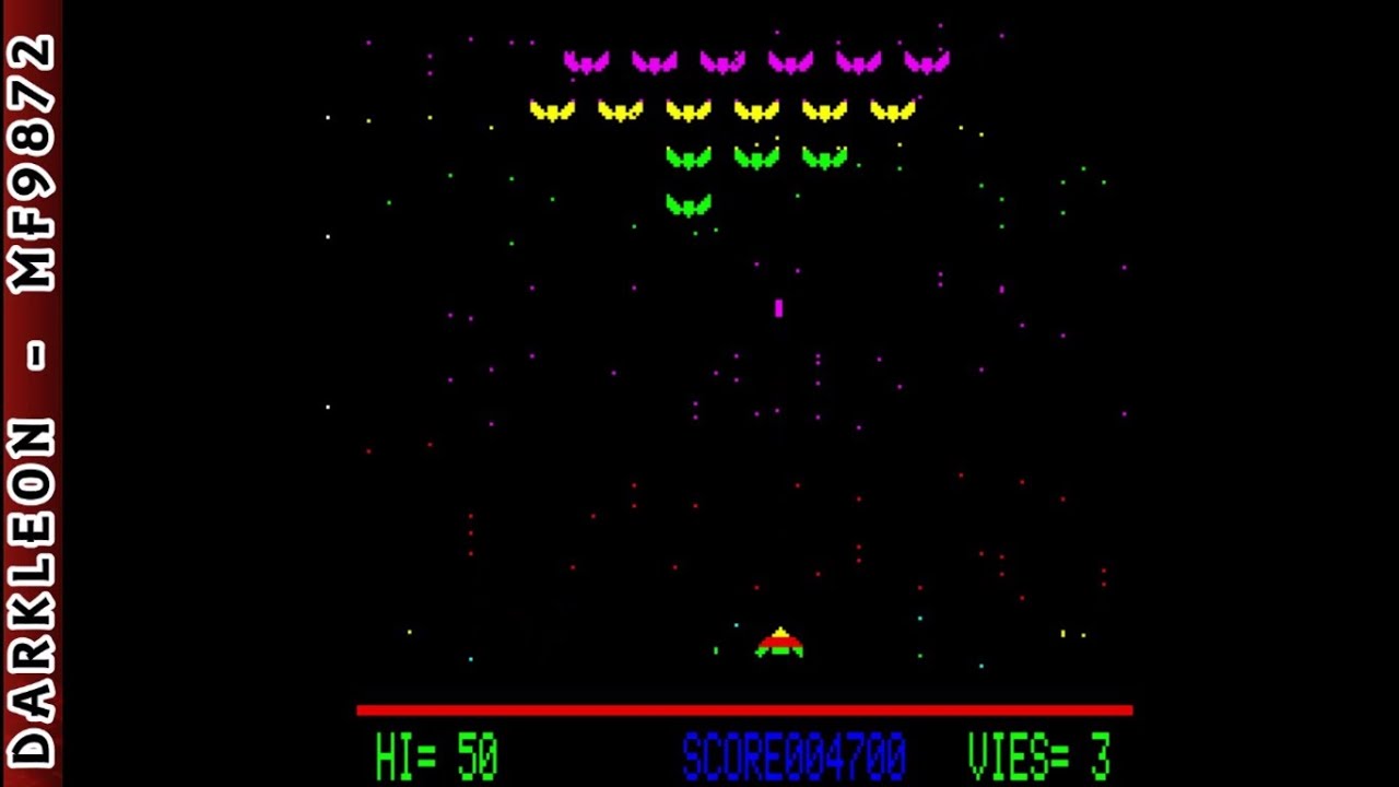 Oric 1/Atmos - Galaxians © 1983 Softek - Gameplay - YouTube