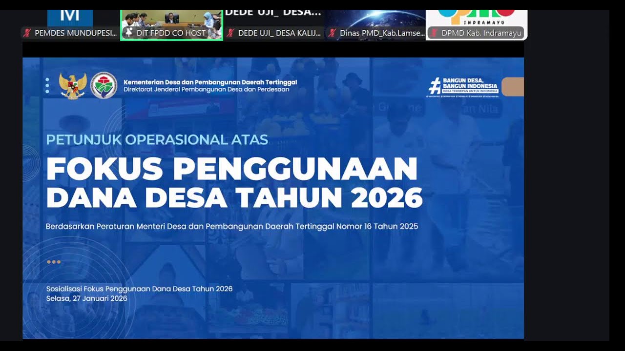 Sosialisasi Permendes 16/2025 tentang Petunjuk Operasional Dana Desa ...