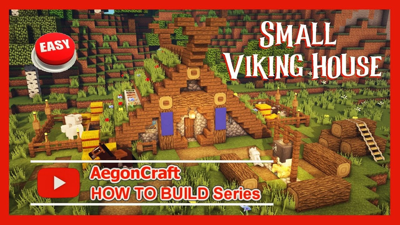 || Minecraft Starter House Tutorial || Minecraft SMALL VIKING HOUSE ...