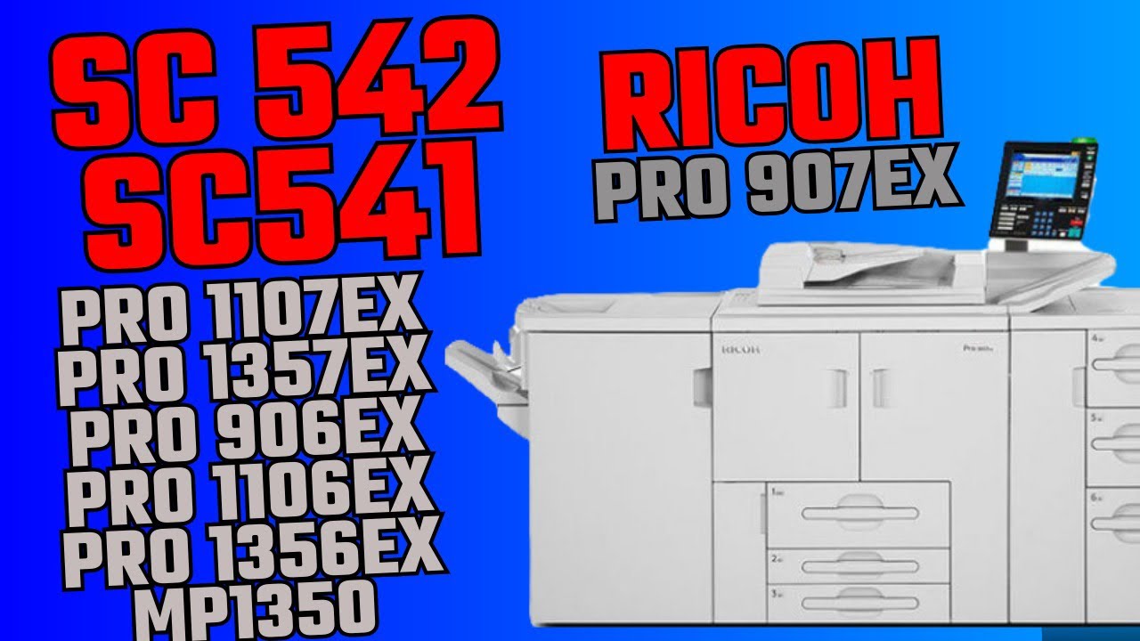 SC542 Ricoh Pro 1357, 1107, 901ex, MP1356, MP1106, MP1350 (SC541) - YouTube