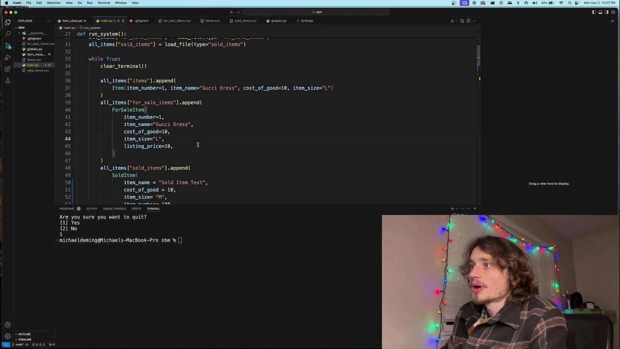 Teaching Myself Python LIVE 🔴 | DSA in Python & Small Business Manager Project | 12-02-2024 ...