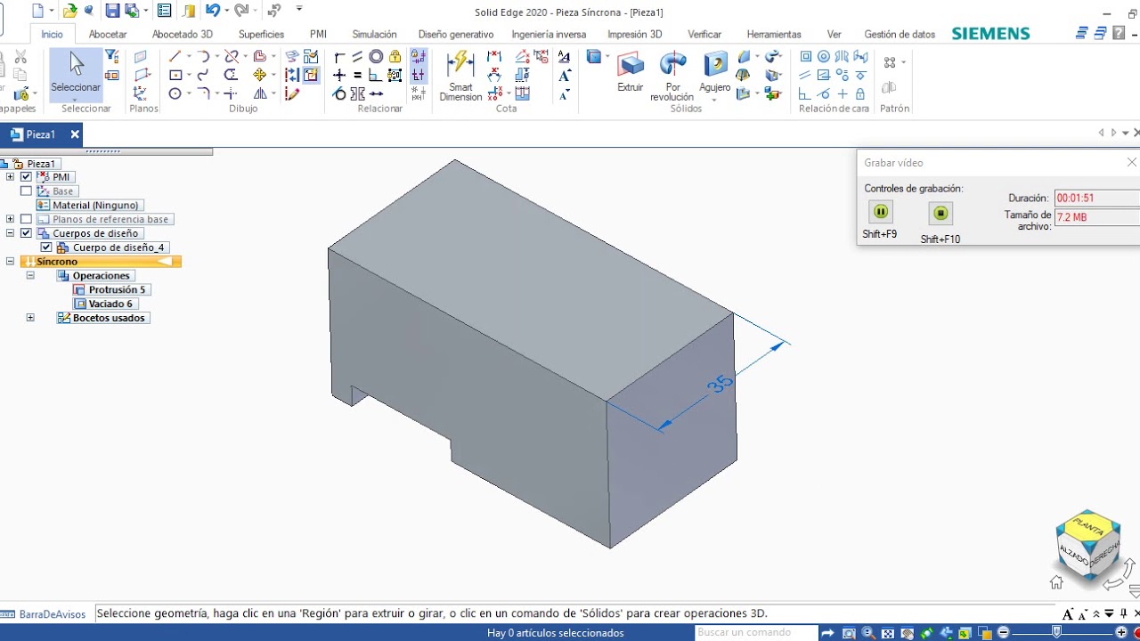 Pieza # 17 en Solid edge - YouTube