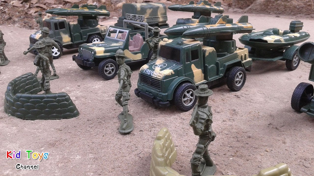 Military cars Toy soldiers Military toys for children Toys channel ...