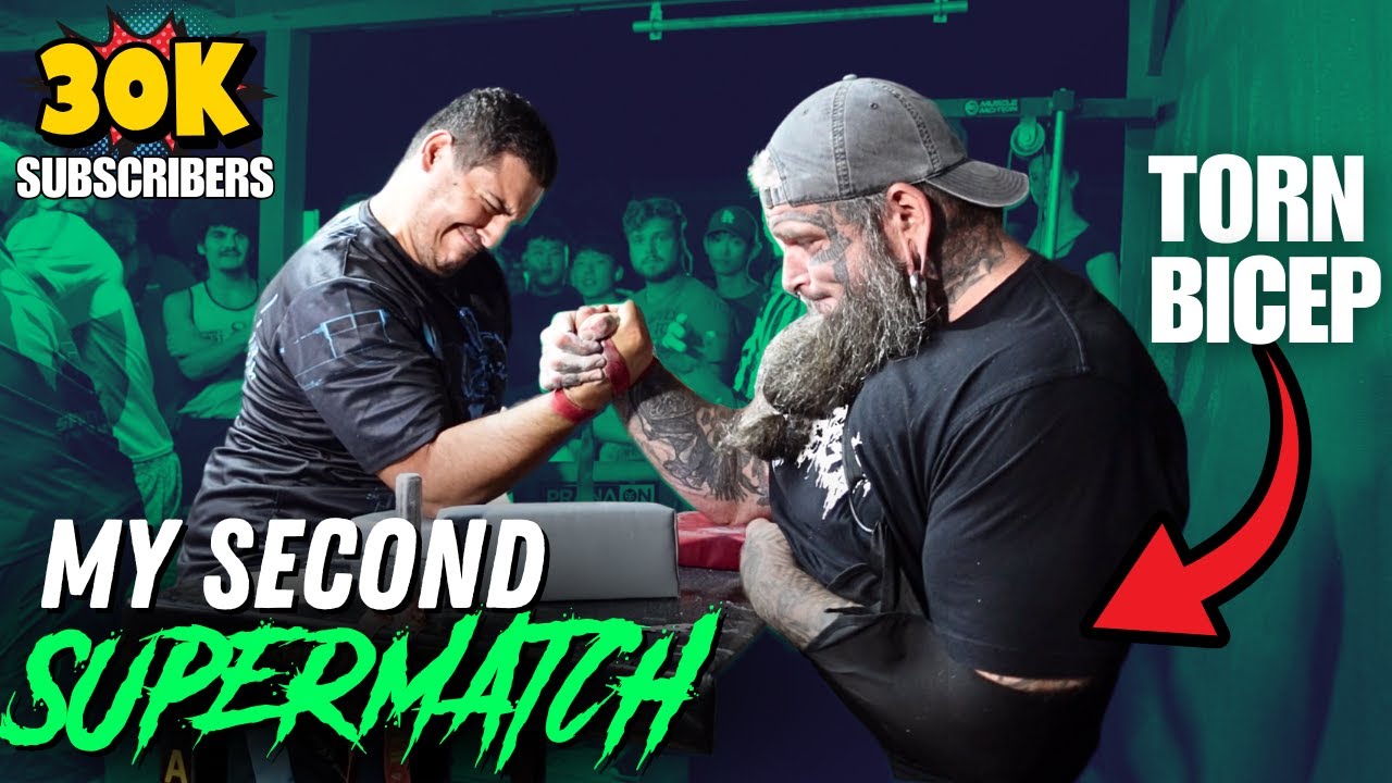 MY SECOND ARM WRESTLING SUPERMATCH (WITH A TORN BICEP) - YouTube
