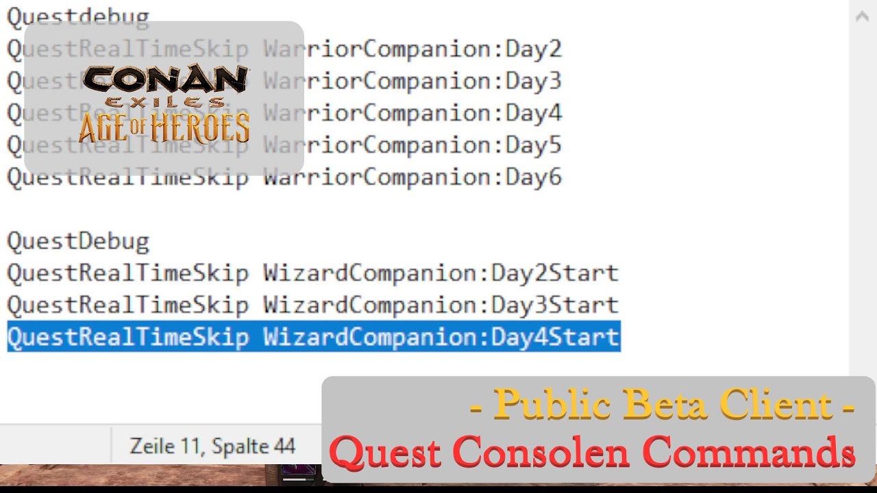 Conan Exiles - Age Of Heroes - Kapitel 1 - Public Beta Client - Quest Console Commands - YouTube