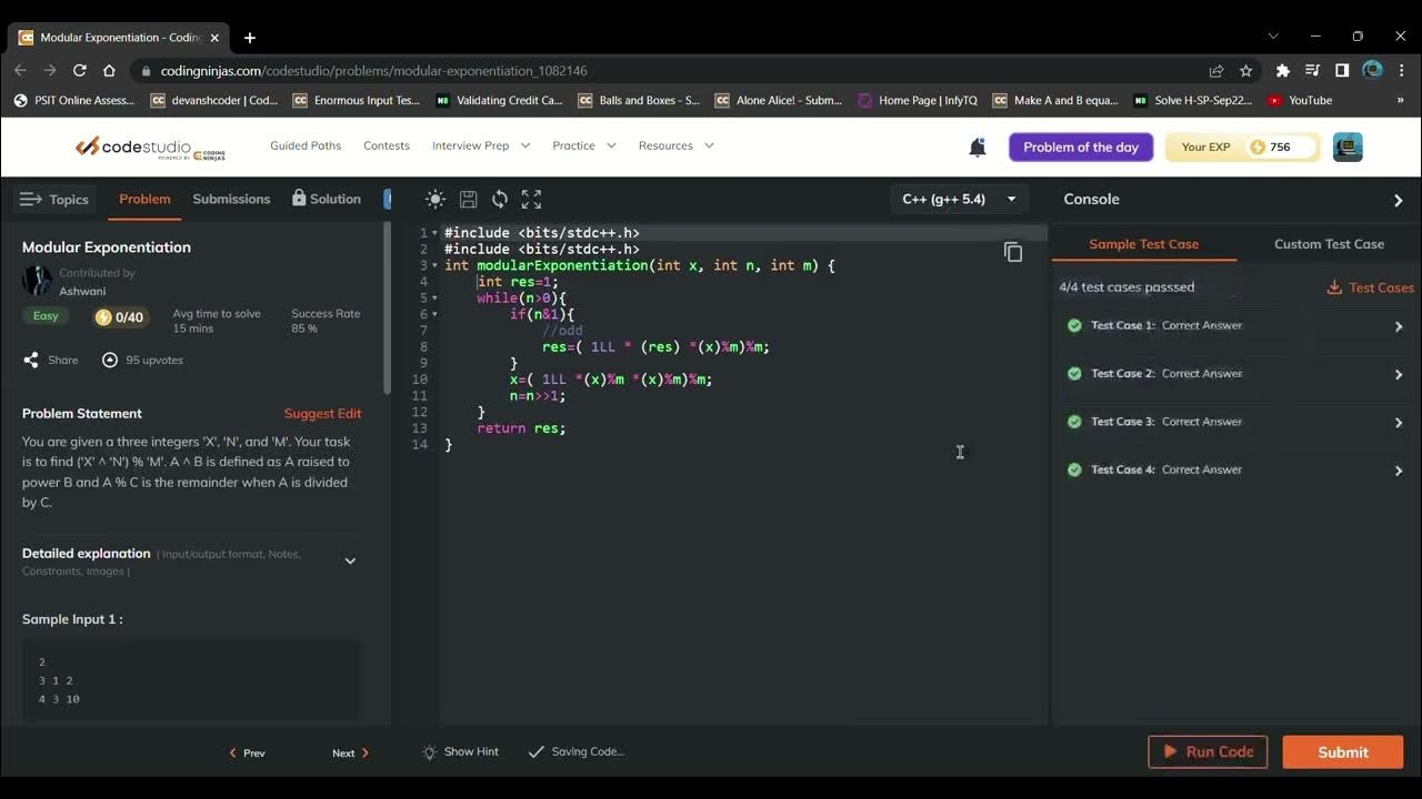 code studio - modular exponentiation - YouTube