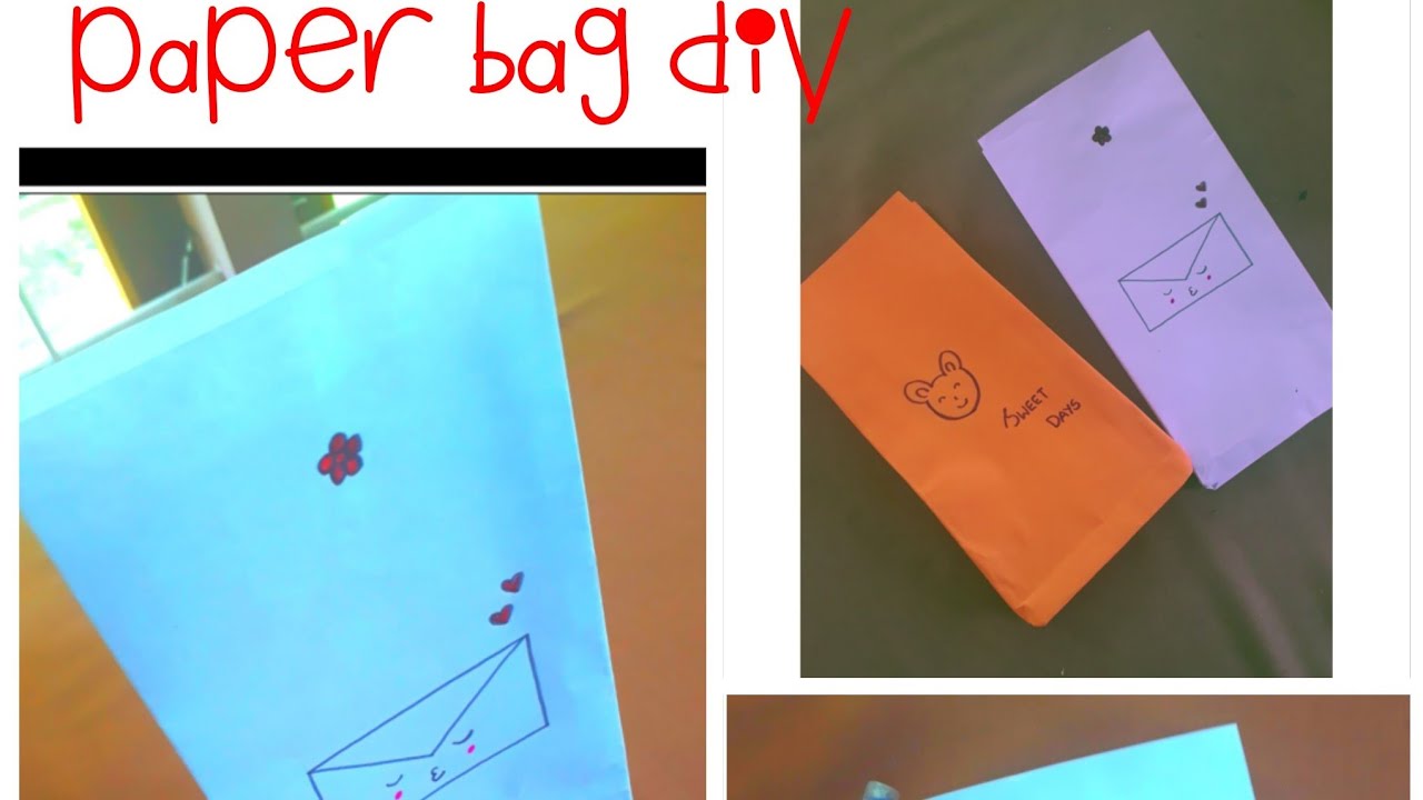 DIY simple and cute paper bags | How to make paper bag using A4 sheet ...