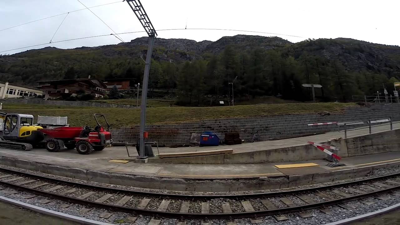 taking a train (R 217) from Visp to Zermatt - YouTube
