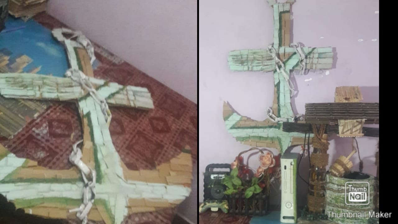 making a anchor in cardboard/room decoration/PART 1 - YouTube