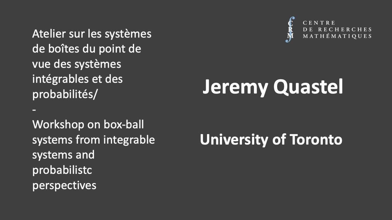 Jeremy Quastel: Polynuclear growth and the Toda lattice - YouTube