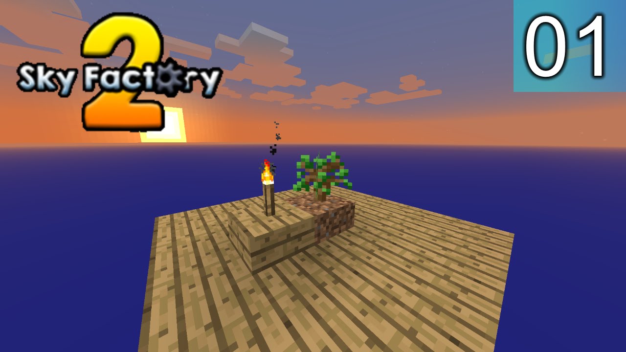 Minecraft: Sky Factory 2 - ep. 01 - Tree Growing Dance - YouTube