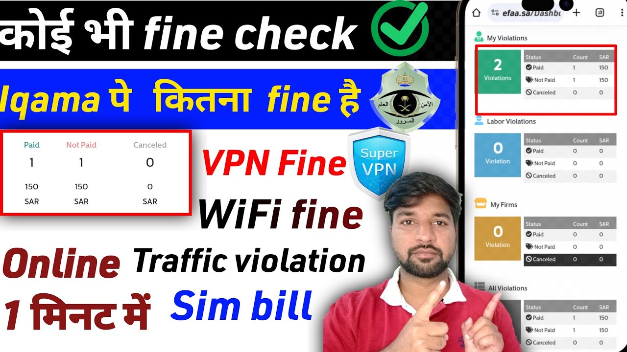 Efaa.sa Fine Check | Iqama Fine Check Ksa | How to Check Iqama Fine ...