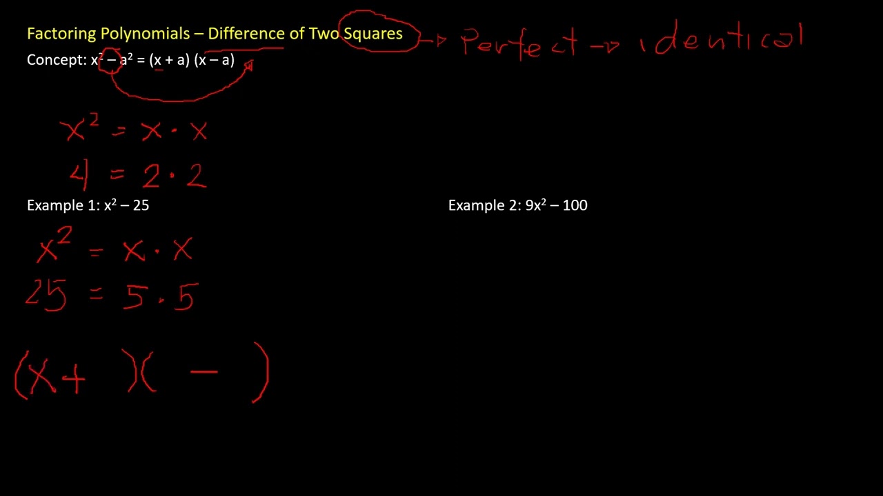 Factoring Polynomials Difference Of Two Squares Part 1 YouTube factoring-polynomials-difference-of-two-squares-part-1-youtube