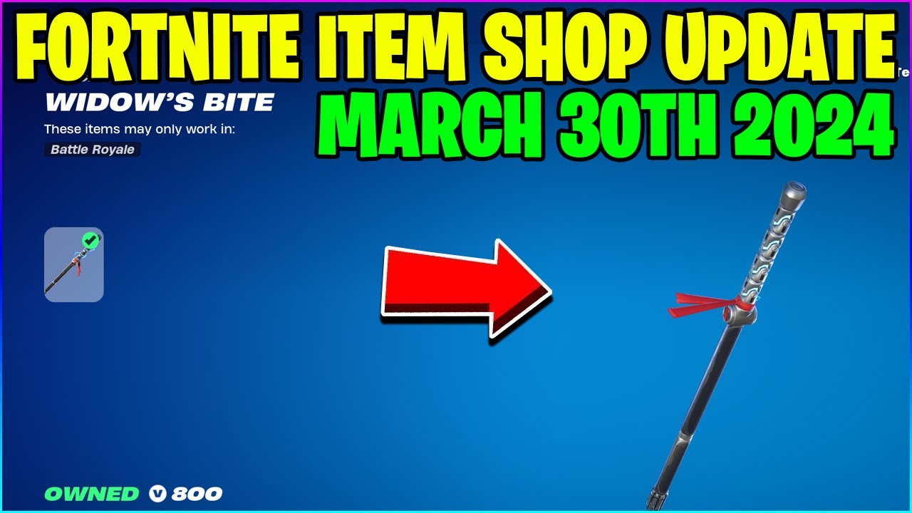 *ULTRA RARE* WIDOW'S BITE PICKAXE IS BACK! Fortnite Item Shop [March ...