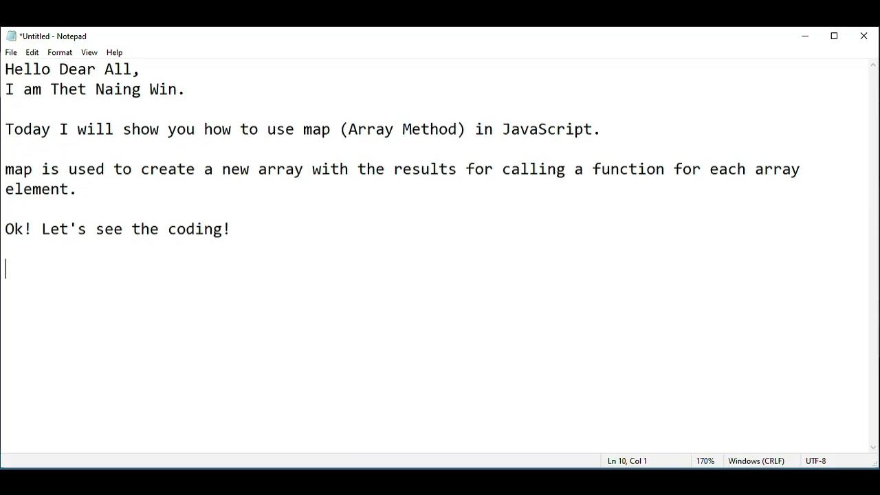 Lesson 31 Map Javascript Array Method Youtube