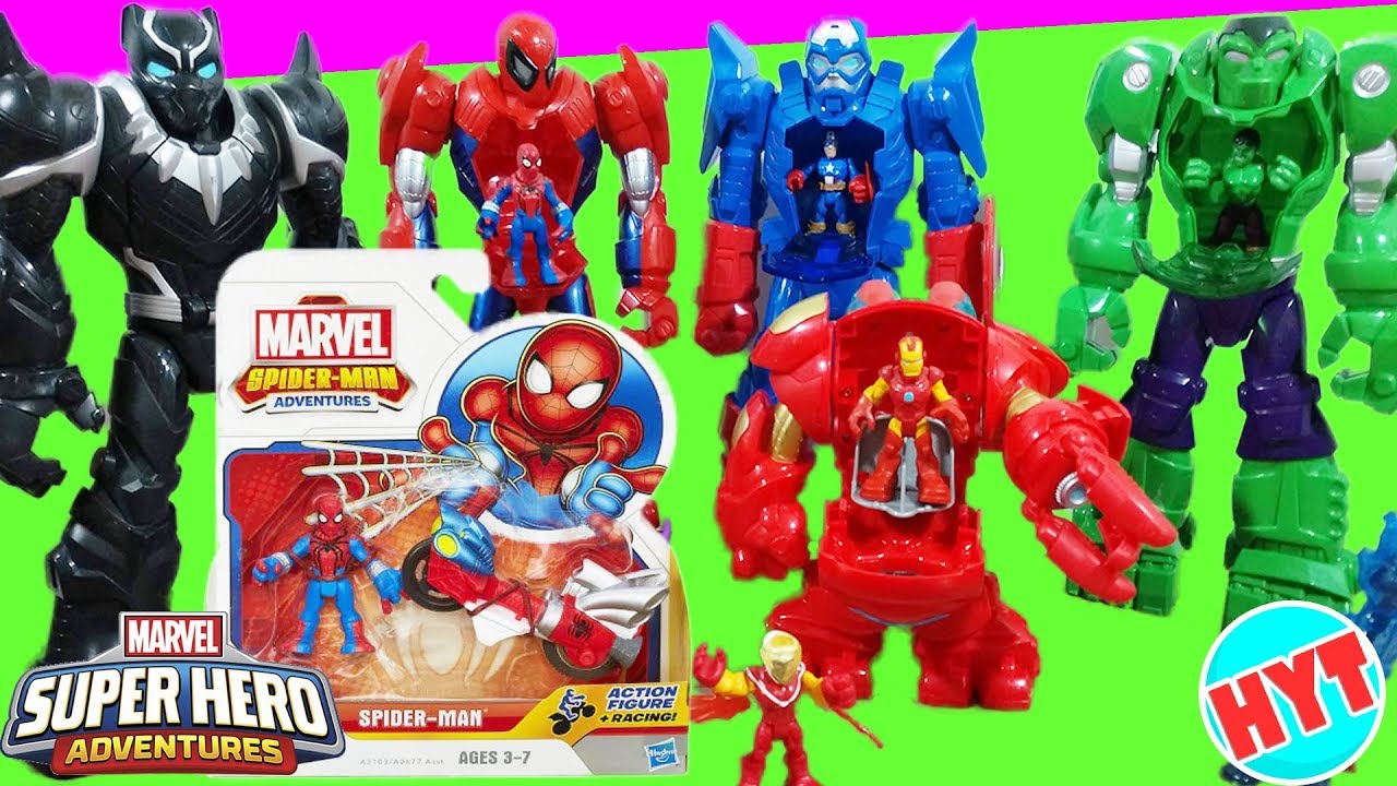 Playskool Spiderman Unboxing and Playskool Marvel Superheros - YouTube