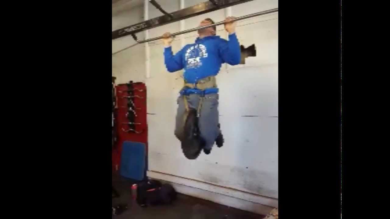 Weighted Pull-ups 45 lbs x 5 - YouTube