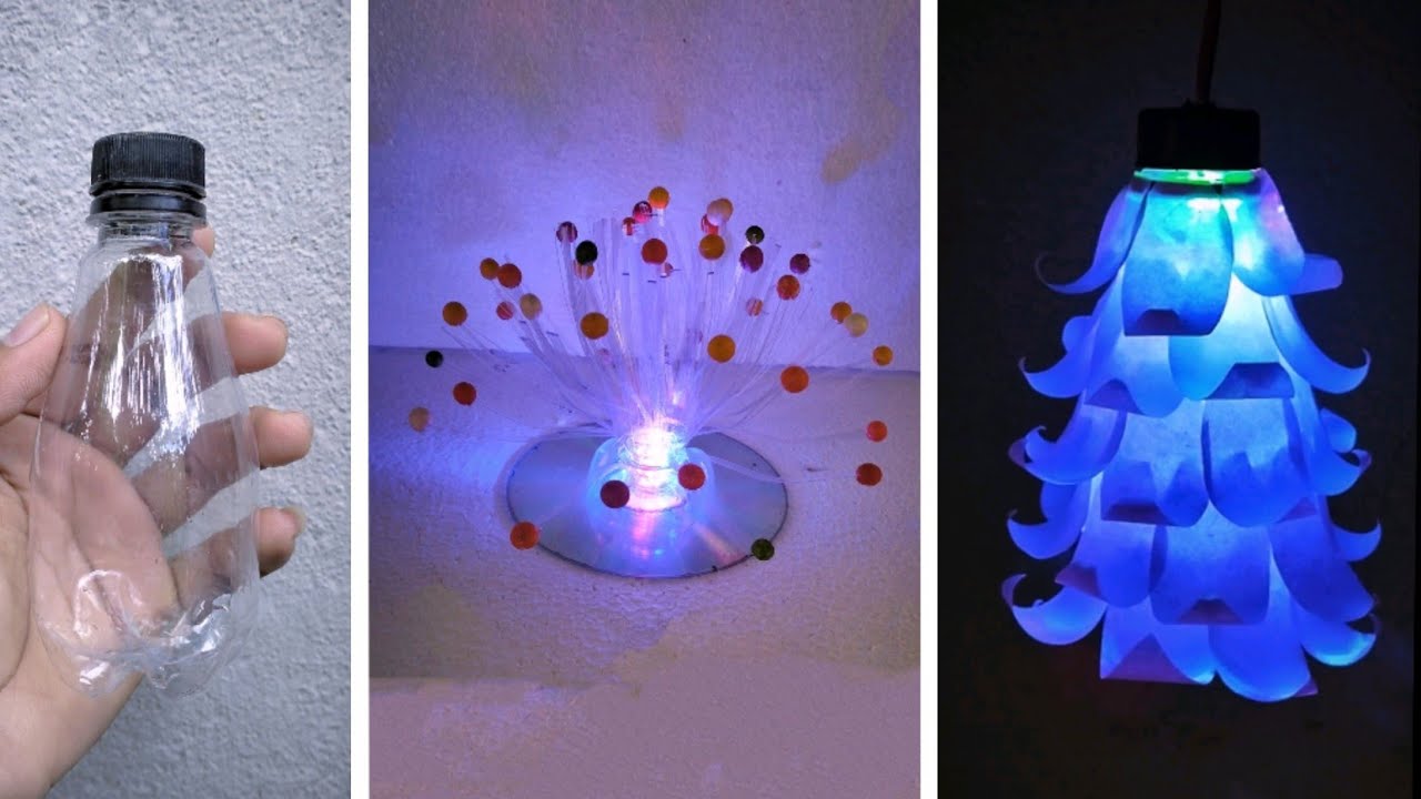 Plastic Bottle Light Lamp Making Idea | Two Plastic Bottle Light Lamp ...