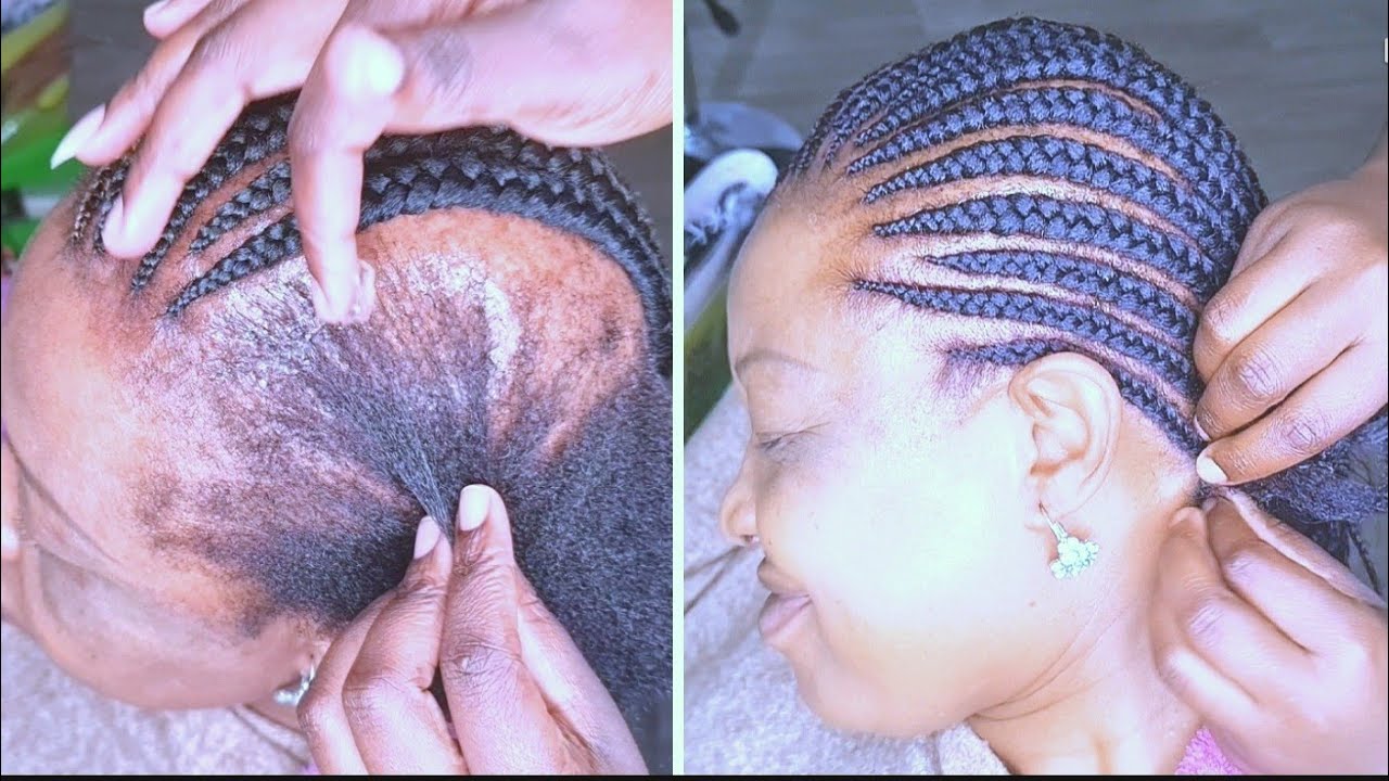 TUCK-INN CORNROWS //UNDERHAND CORNROWS - YouTube