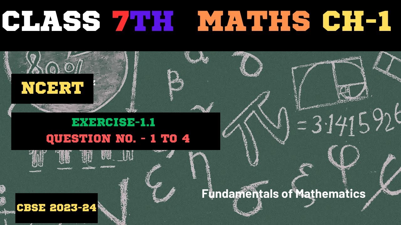 class 7th maths chapter 1 exercise 1.1 question 1 to 4 - YouTube