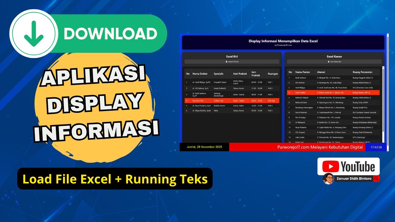 Download Aplikasi Display Informasi Excel Gratis (Tanpa Ribet!) - YouTube