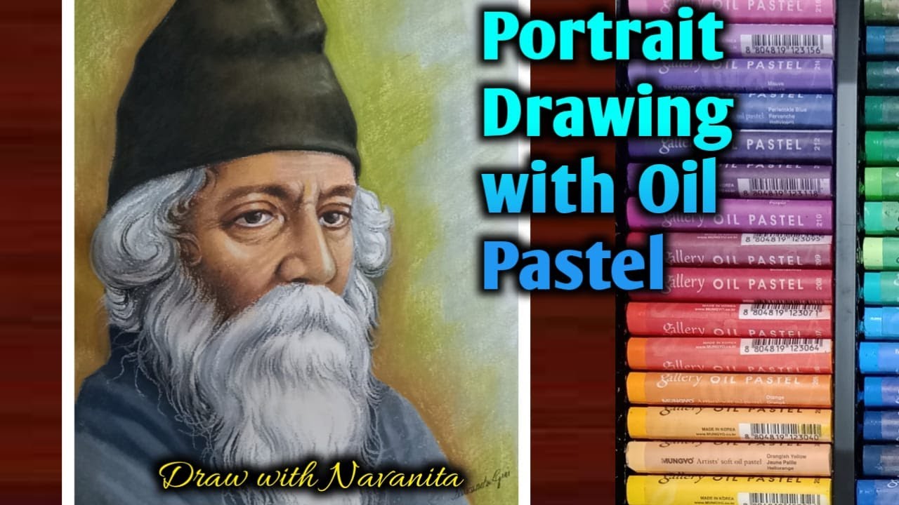 Rabindranath Tagore drawing with Oil Pastel/ Portrait drawing with oil ...