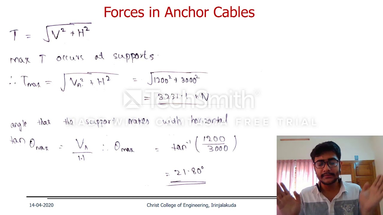 Cable Structures - Part 6 (Force in Anchor Cables) - YouTube