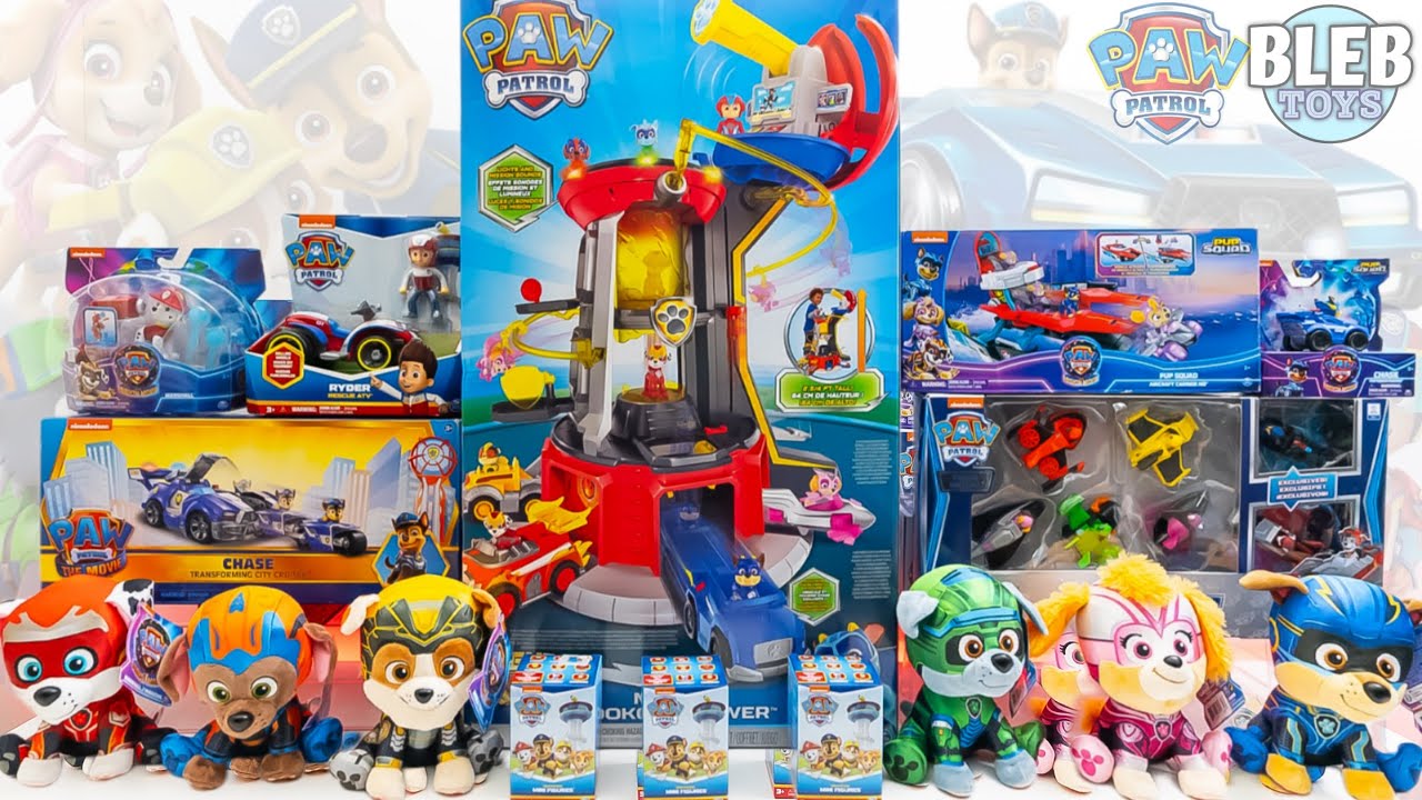 Paw Patrol toy collection Mighty Lookout Tower and Mighty Movie ...