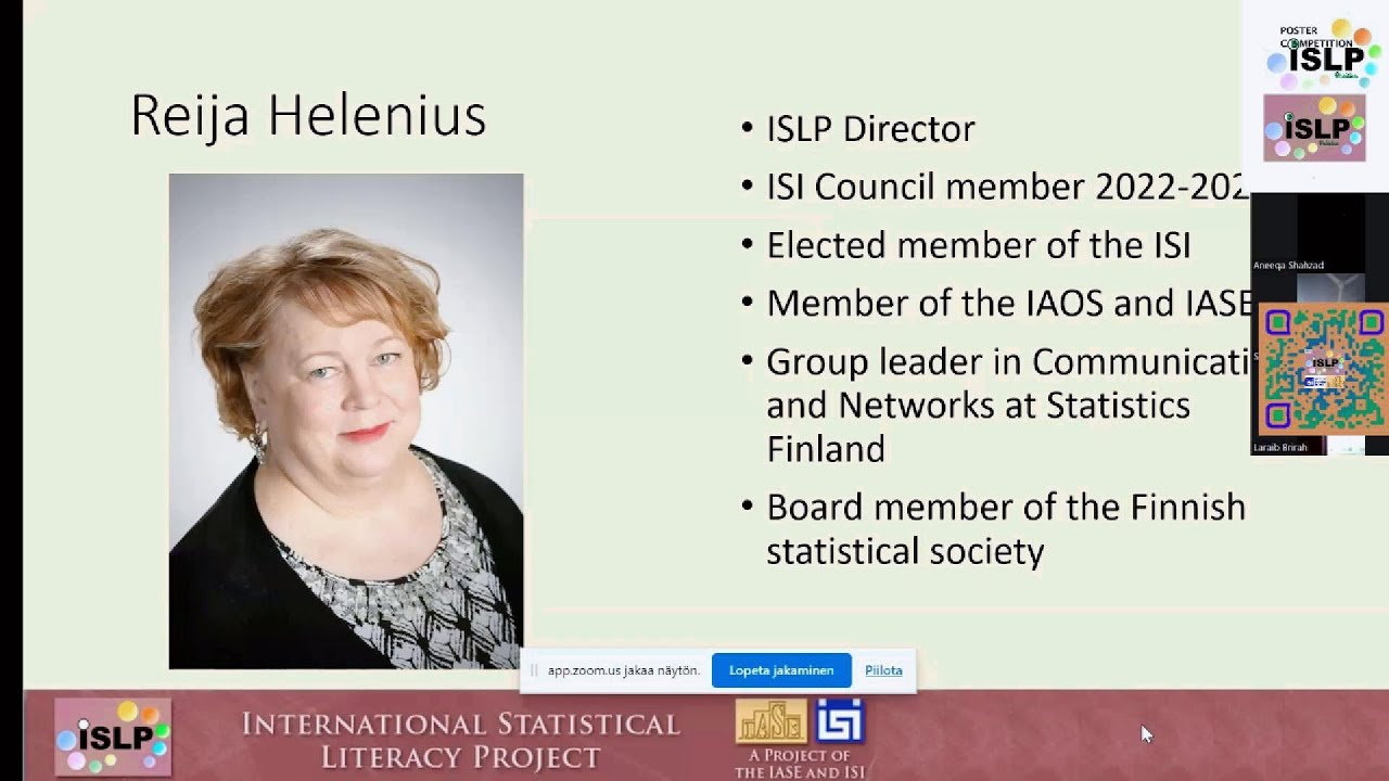 Promoting Statistical Literacy with Reija Helenius: inauguration ...